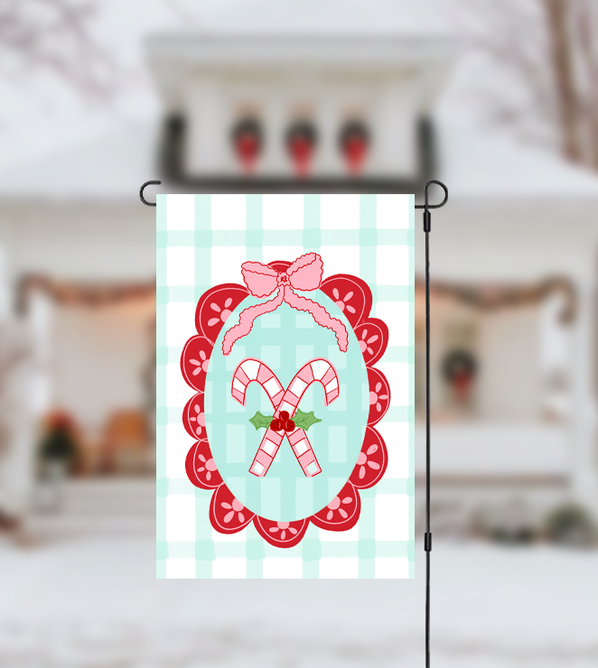 Scalloped Candy Canes Garden Flag – Doodles by Rebekah Wholesale