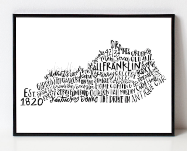 Franklin, KY 8x10 Print – Doodles by Rebekah Wholesale